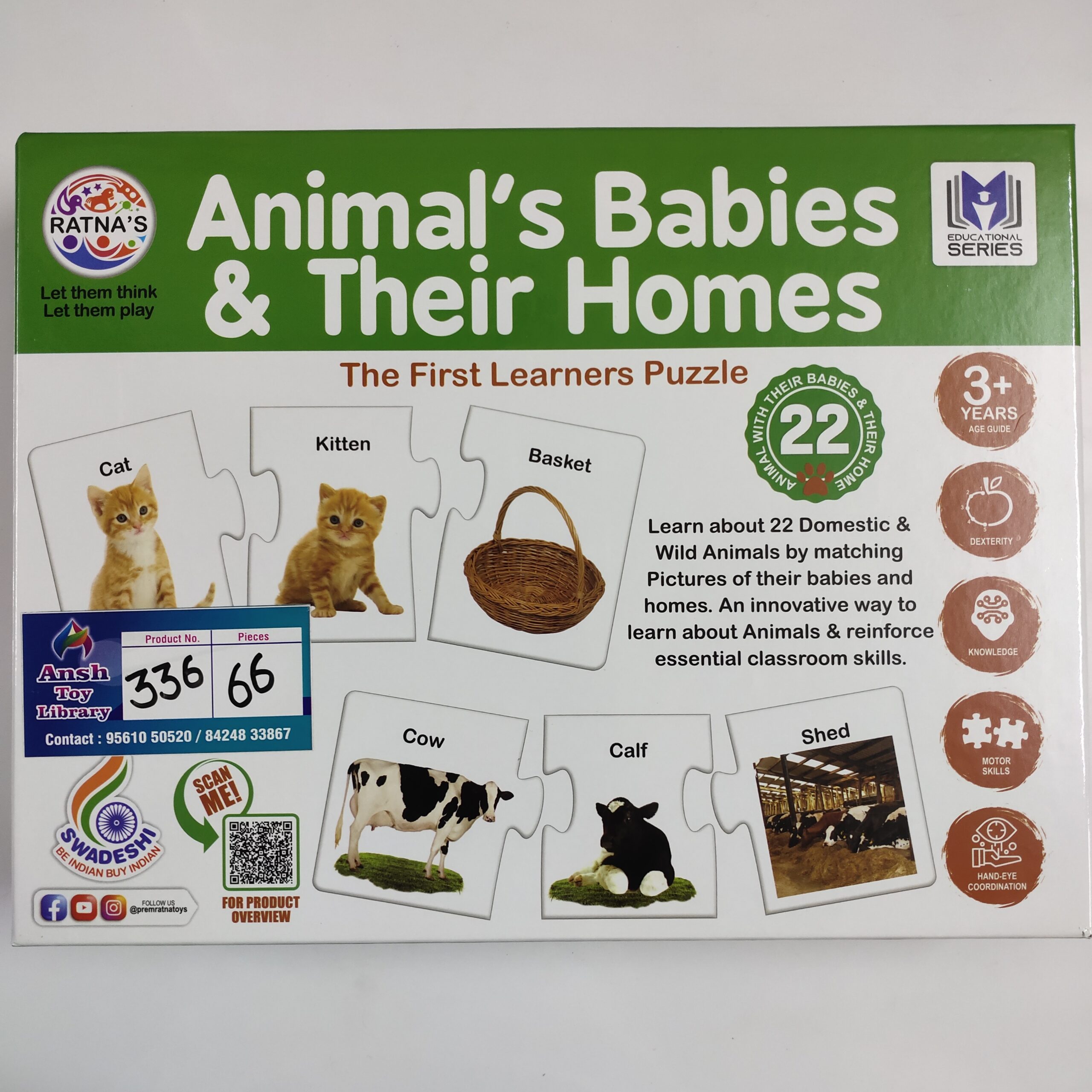 ANIMAL, BABIES, HOMES PUZZLE No. 336